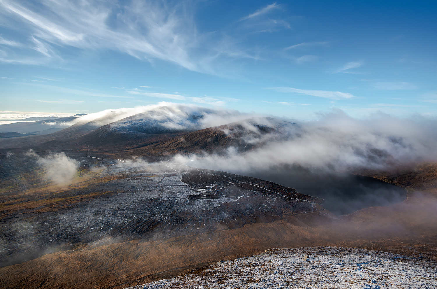 Photo Carn Mountain wrapped in a morning fog. by Maksimus - landscape ...